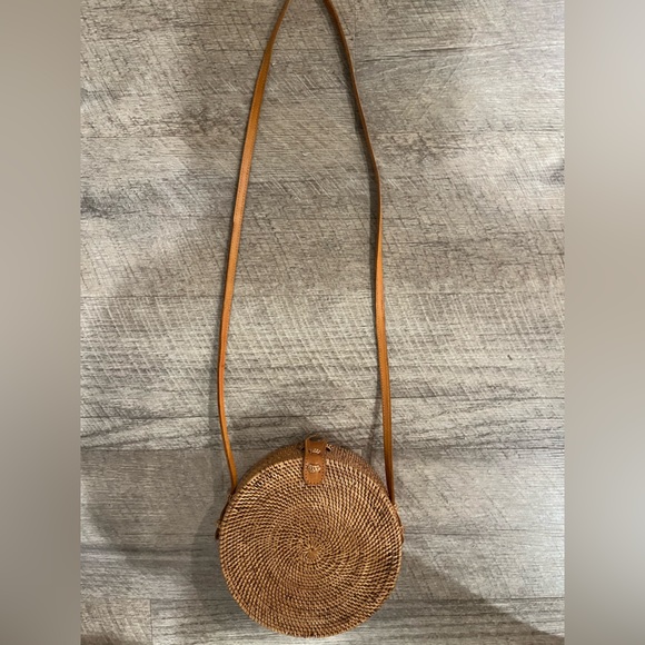 Bags | Round Rattan Purse | Poshmark